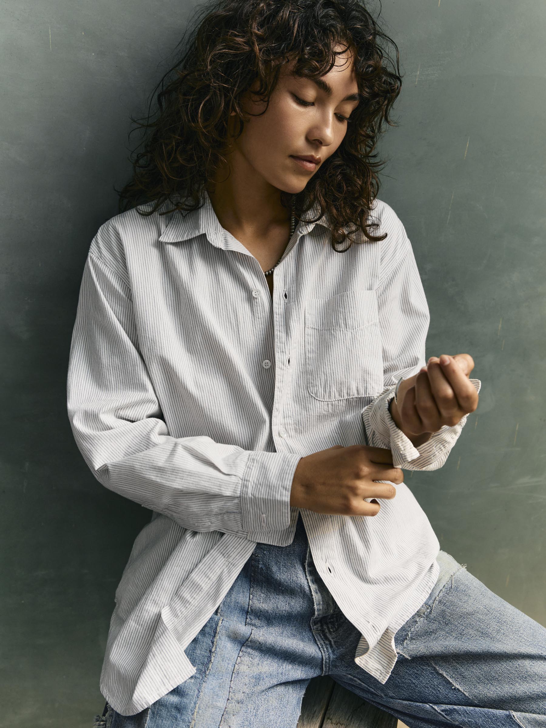 clyde striped cotton button up – imogene + willie