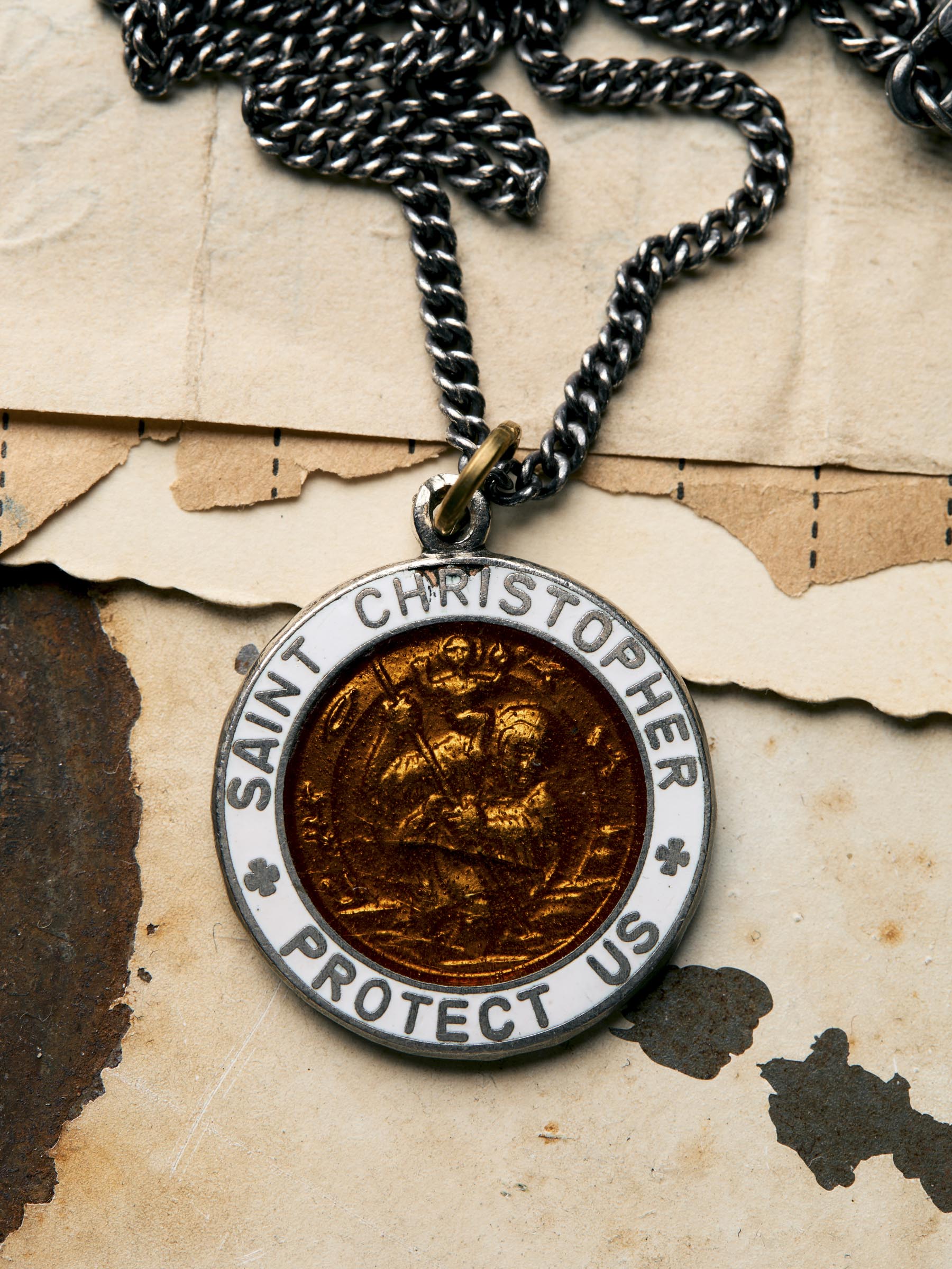 vintage "st. christopher" medal pendant – imogene + willie